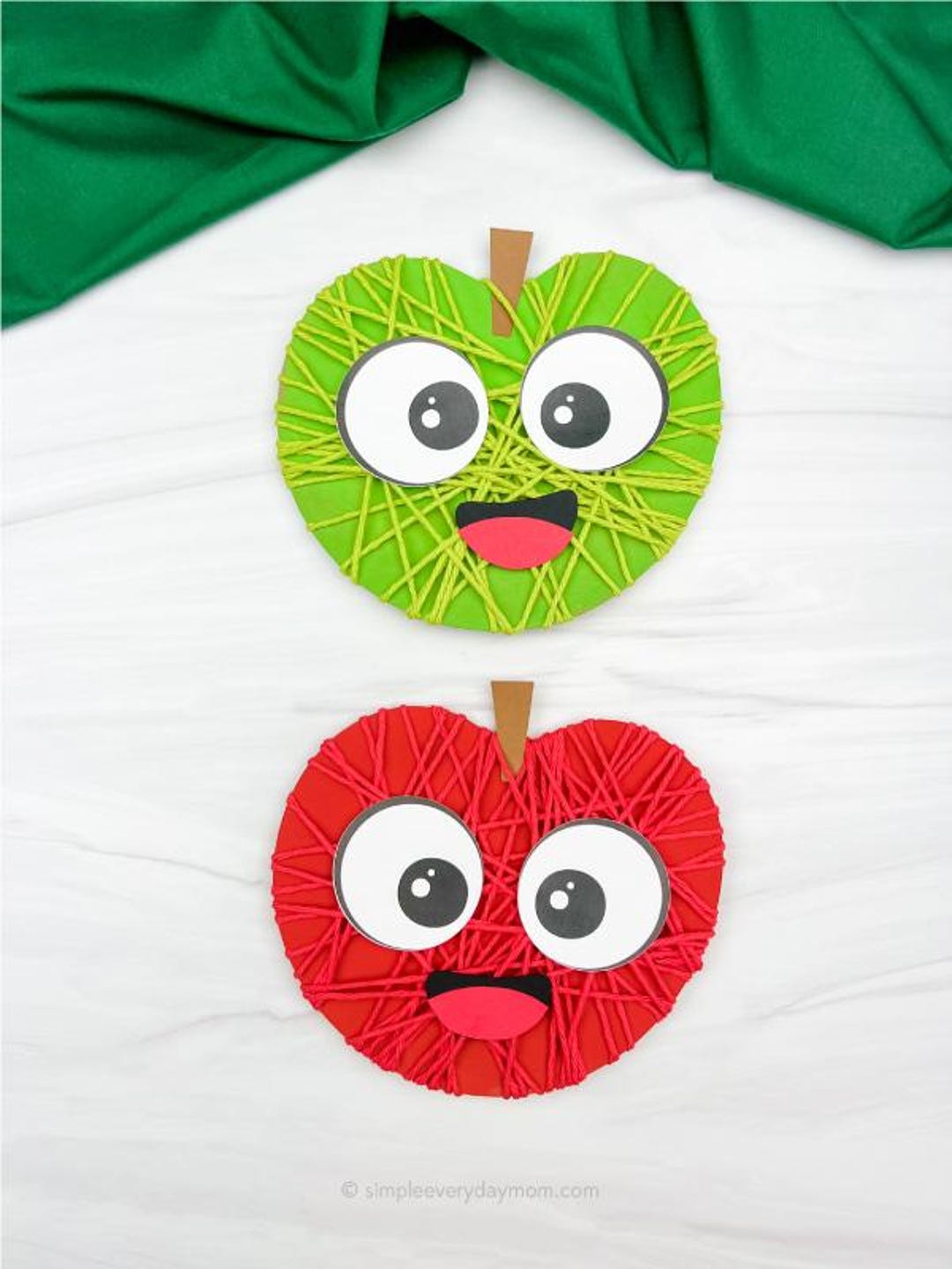 Yarn Apple Craft Template | Printable Fall & Back to School Activity ...
