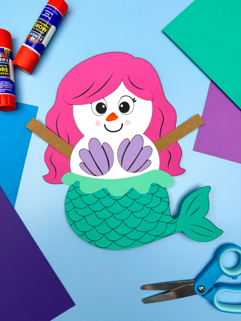 Mermaid Snowman Disguise Craft Template | DIY Disguise Kit for Girls ...