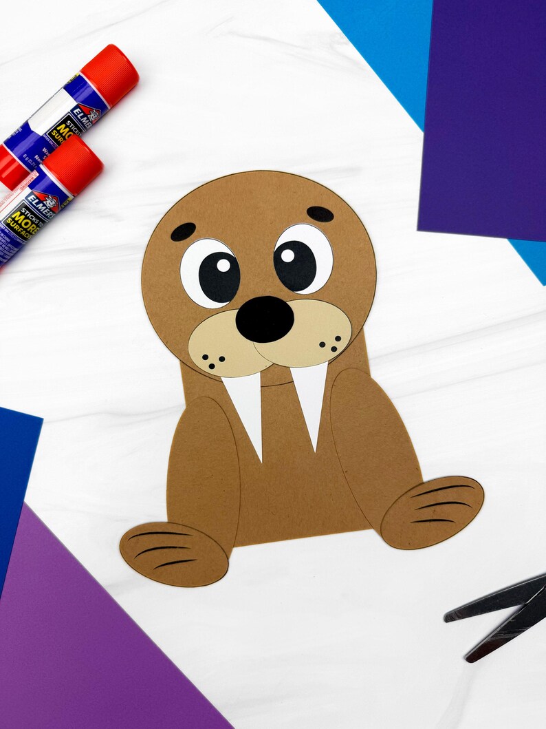 Walrus Shape Craft Template | Daycare Winter Idea | Arctic Animal ...