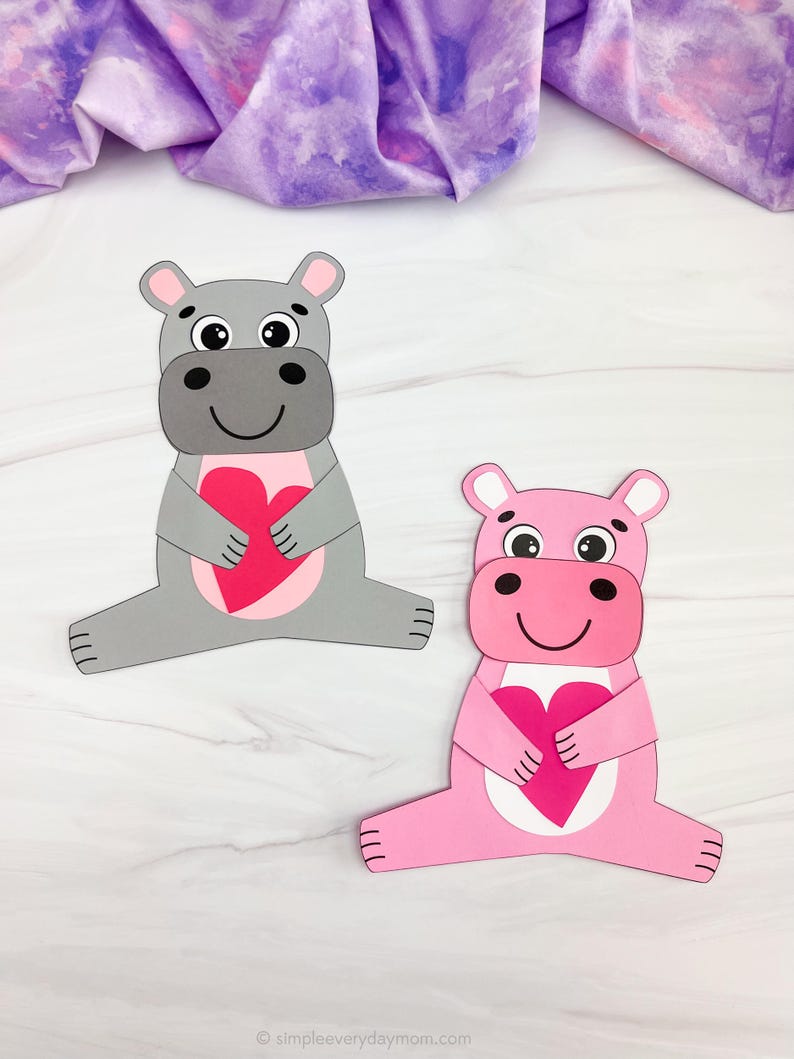 Hippo Valentine Craft Template | Primary Class Craft | Classroom ...