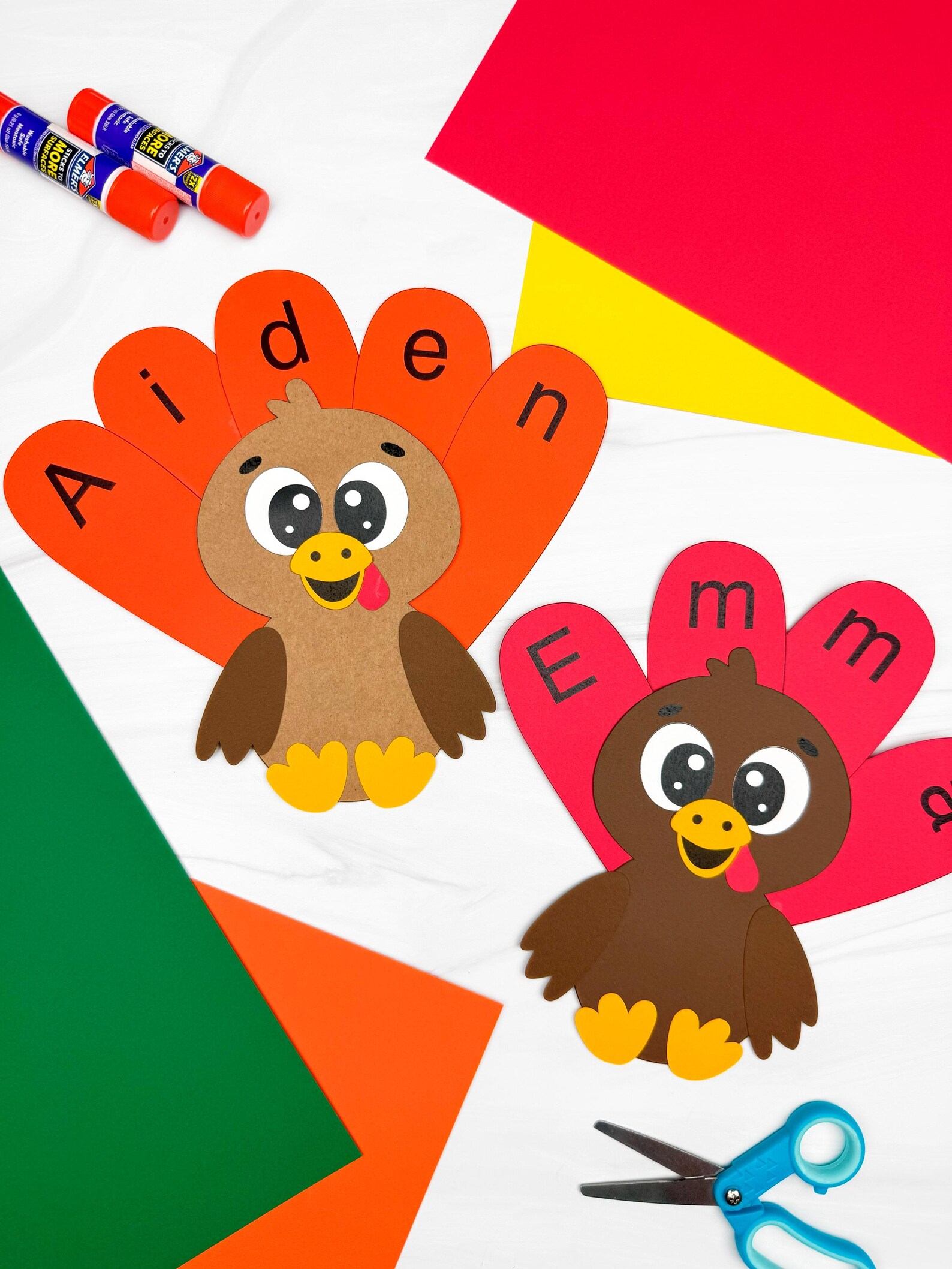 Printable Turkey Name Craft Template | Editable Thanksgiving Activity ...
