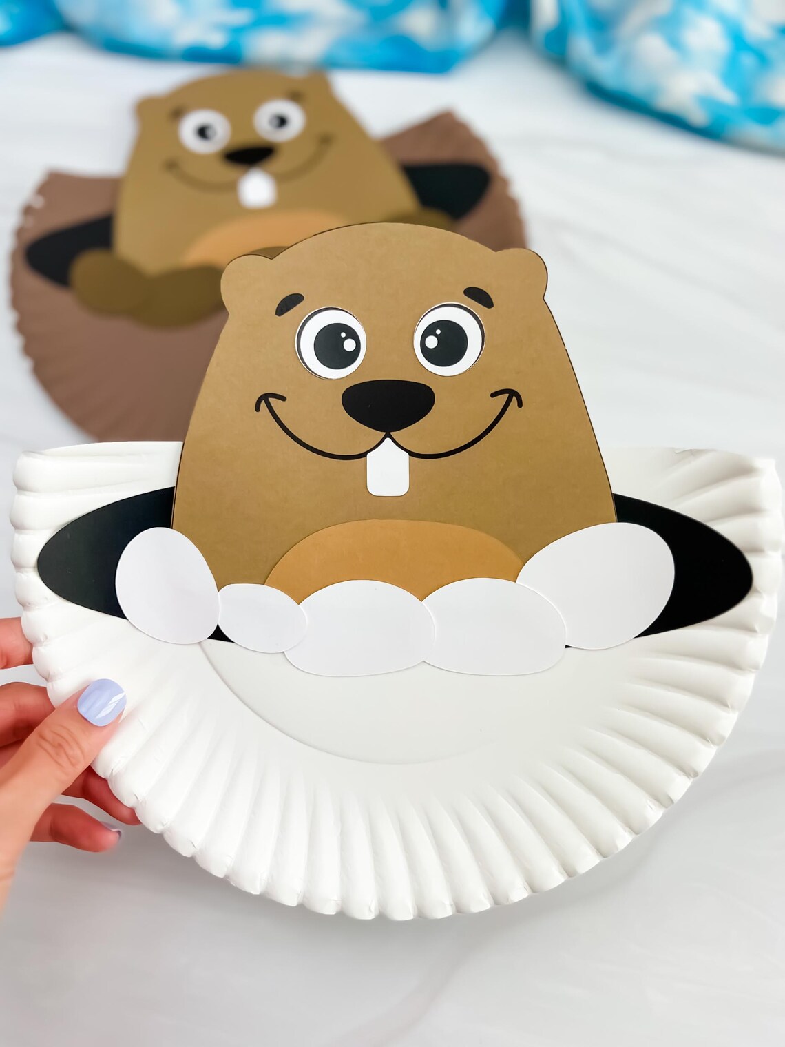 Groundhog Paper Plate Craft Template | Elementary Art Time | Childcare ...