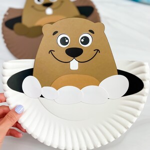 Groundhog Paper Plate Craft Template | Elementary Art Time | Childcare ...