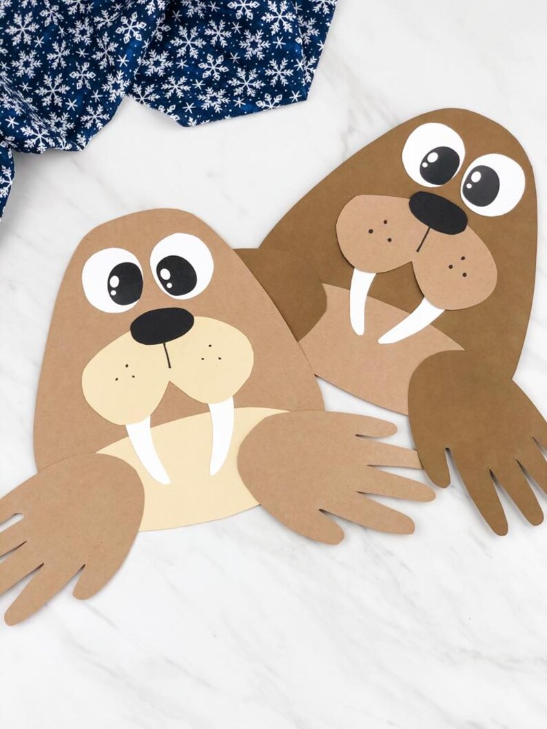 Walrus Handprint Craft Template | Fine Motor Arctic Animal Activity ...