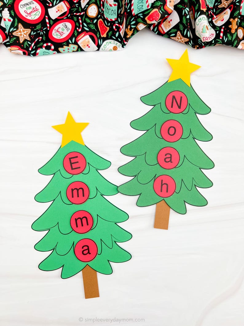 Christmas Tree Name Craft Template | Pre K Kindergarten Idea ...