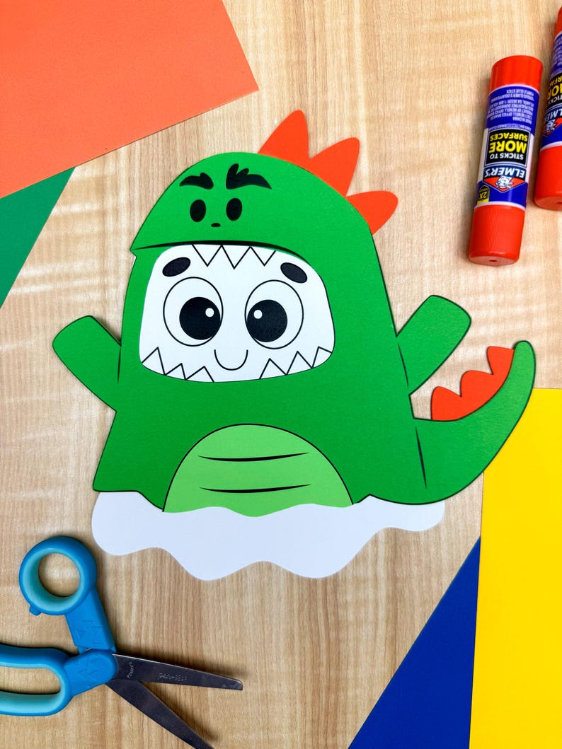 Dinosaur Disguise a Ghost Craft Template – Printable Halloween Activity ...