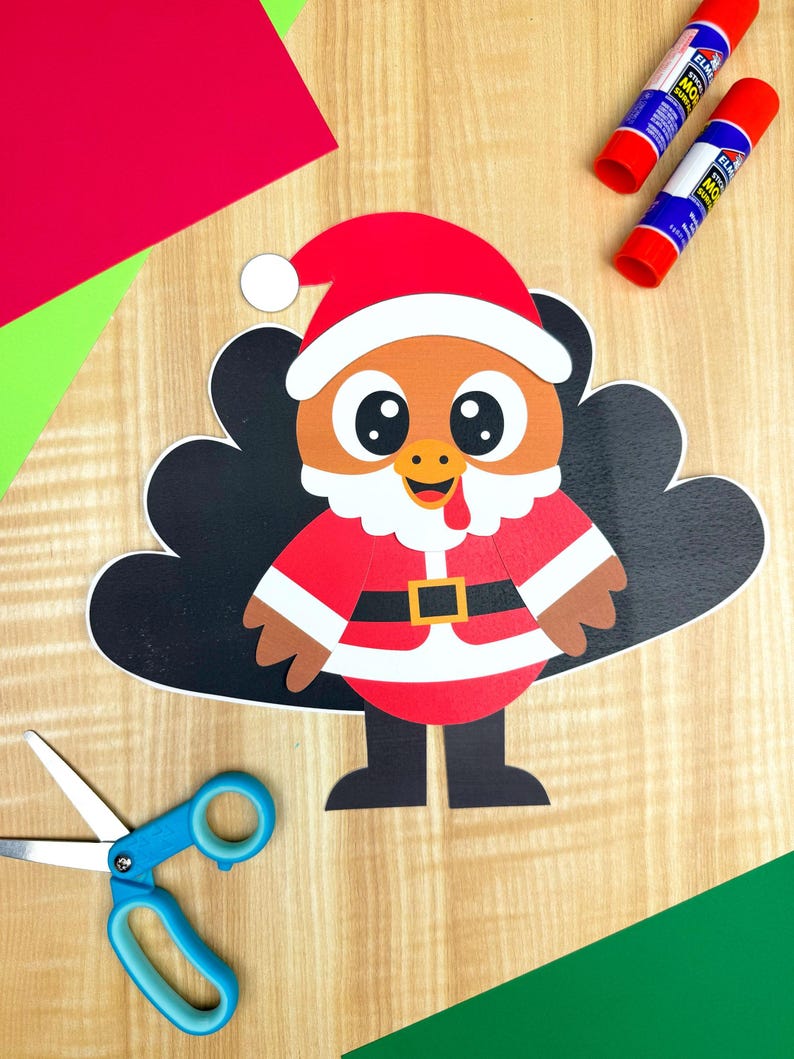 Printable Santa Turkey Disguise Outfit | Hide Turkey Idea | Cut and ...