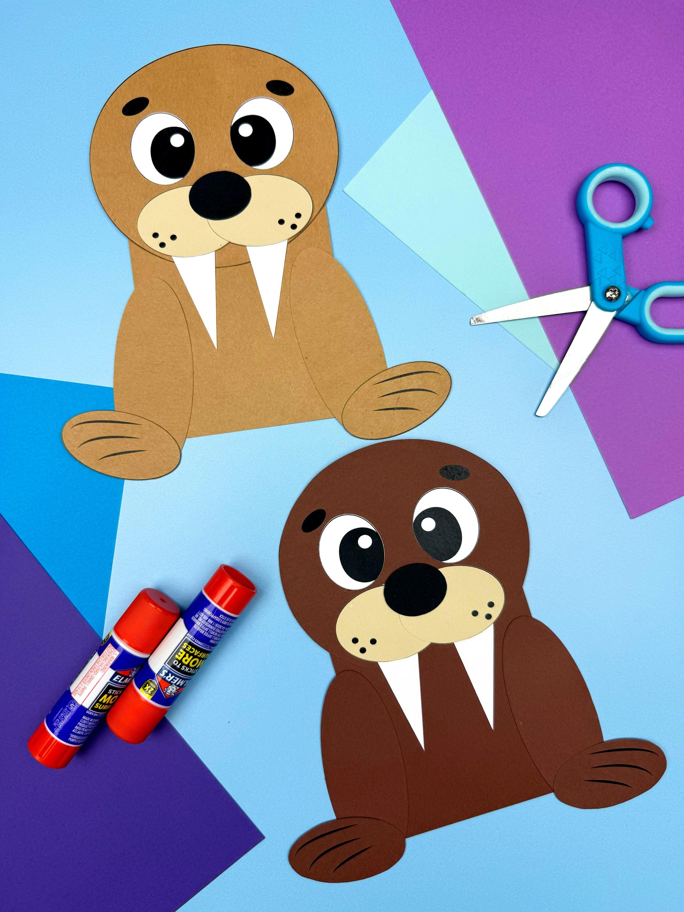 Walrus Shape Craft Template | Daycare Winter Idea | Arctic Animal ...