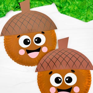 Acorn Paper Plate Craft Template | Printable Fall or Thanksgiving Craft ...