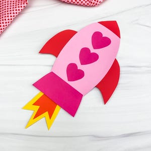 Valentine Rocket Template PDF | Easy Paper Rocket for Valentine's Day ...
