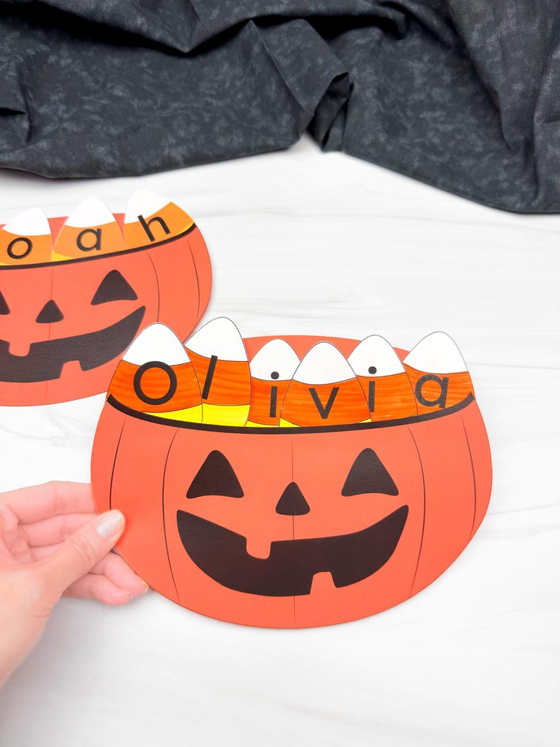 Halloween Name Craft Template | Easy Candy Corn Idea for Preschool, Pre ...