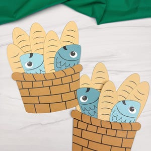 5 Loaves & 2 Fish Craft Template | Simple Bible Craft | Childrens ...