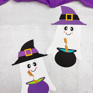 Witch Ghost Craft Template | Printable Halloween Activity for Kids - Etsy