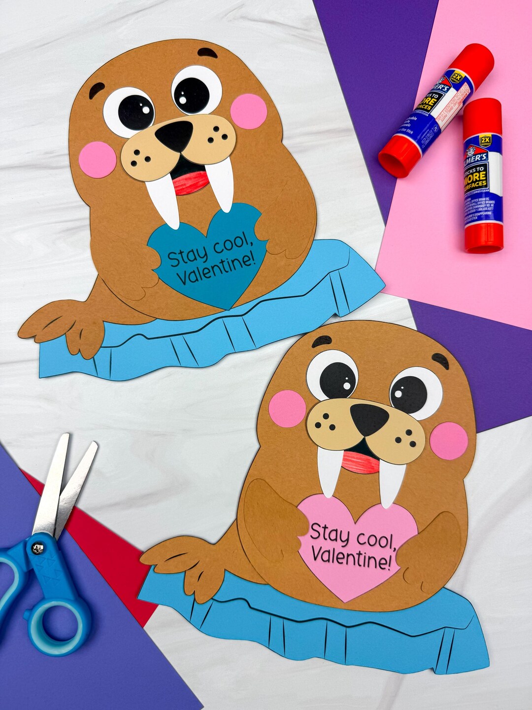 Walrus Valentine Craft Template | Easy Walrus Project for Valentine's ...