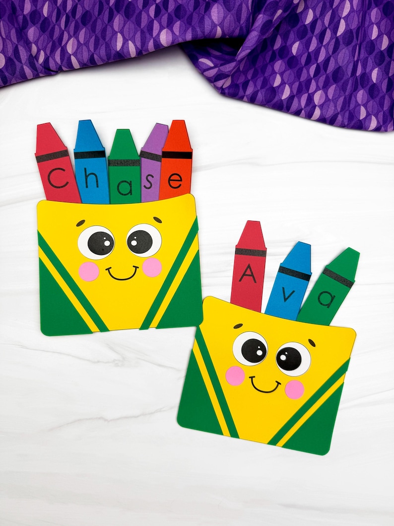 Printable Crayon Box Name Craft Template: Back to School Activity (PDF ...