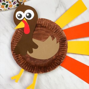 Build A Turkey Paper Plate Craft Template | Fall Thanksgiving DIY Art ...