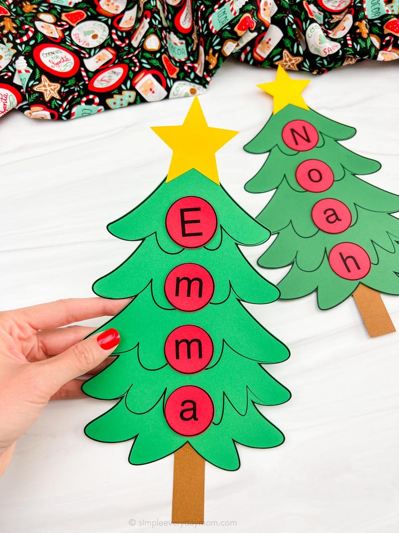 Christmas Tree Name Craft Template | Pre K Kindergarten Idea ...
