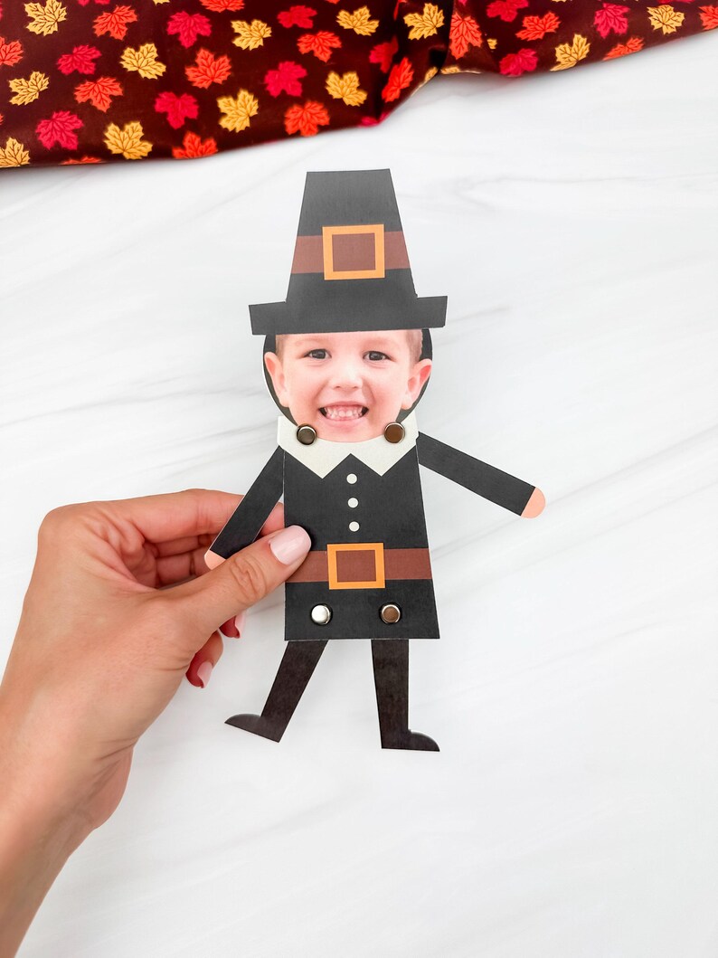 Pilgrim Photo Printable | Class Centers Craft | Fun Thanksgiving ...