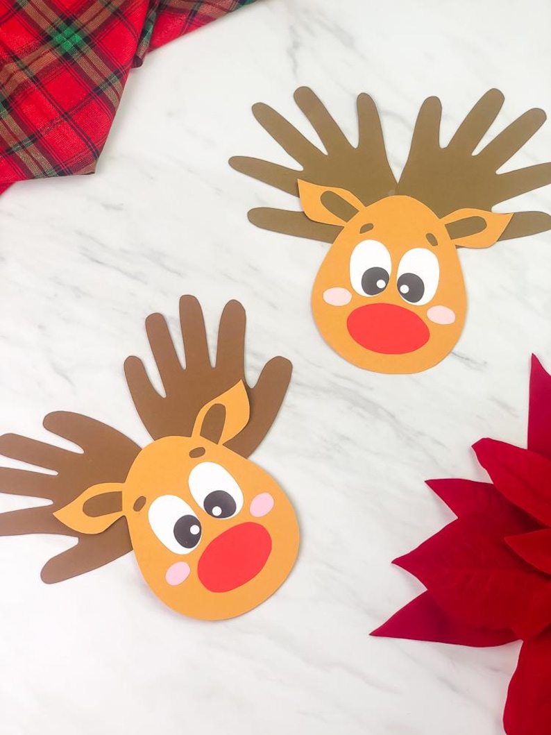 Handprint Reindeer Craft Template | Printable Christmas Keepsake ...