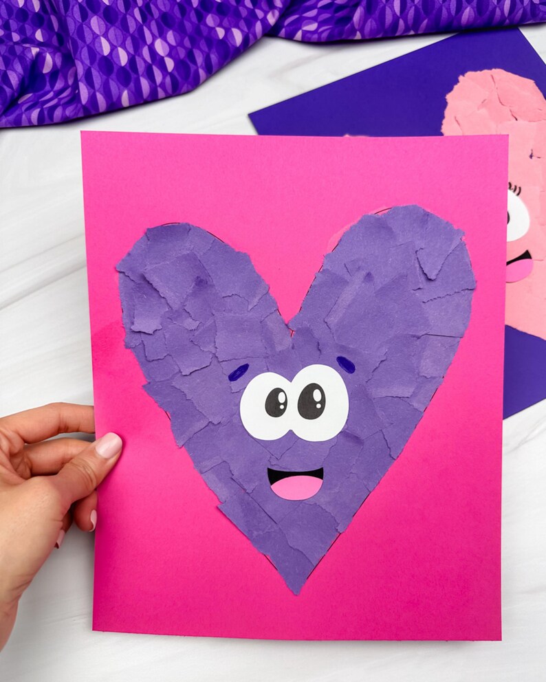 Torn Paper Heart Craft Template for Valentine's Day | Early Learner Art ...