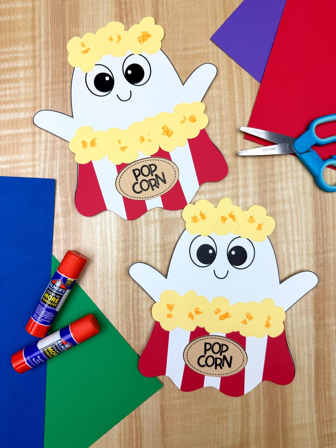 Popcorn Ghost Disguise Project Template | Build A Ghost Halloween Craft ...