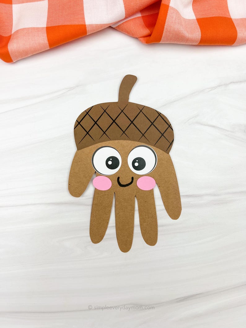 Handprint Acorn Craft Template | Fun Fall Classroom Activity for Kids ...