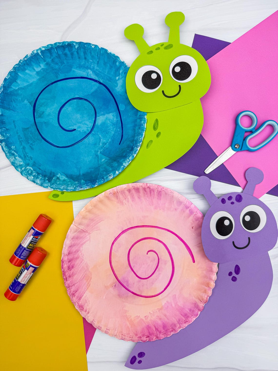 Snail Paper Plate Craft Template | Snail Craft Idea | Insect Unit Craft ...