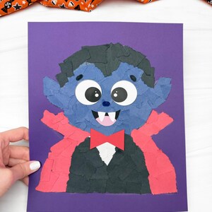 Torn Paper Vampire Craft – Printable Halloween Fine Motor Activity - Etsy
