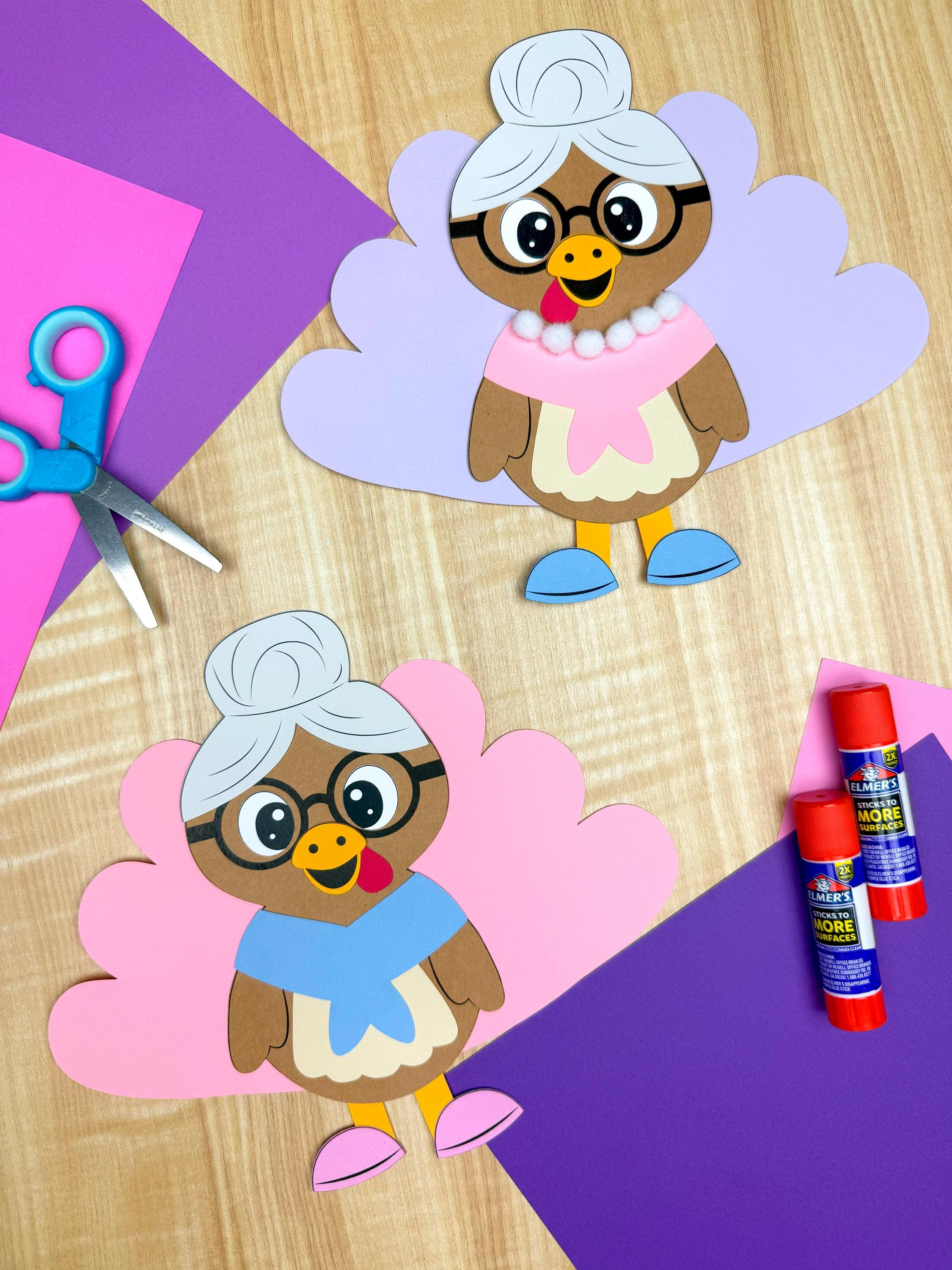Granny Turkey in Disguise Craft Template | Hide the Turkey Printable - Etsy