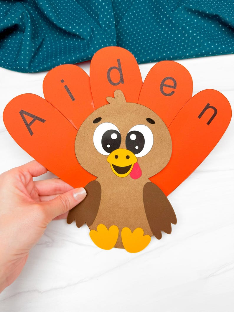 Printable Turkey Name Craft Template | Editable Thanksgiving Activity ...