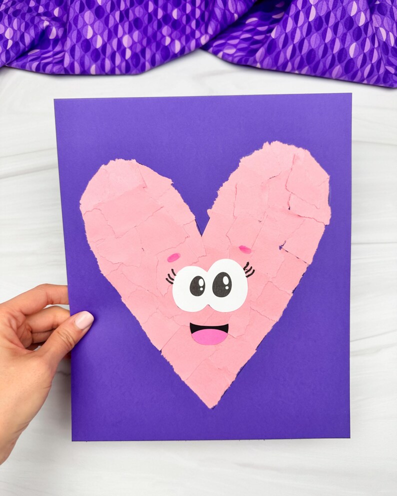 Torn Paper Heart Craft Template for Valentine's Day | Early Learner Art ...
