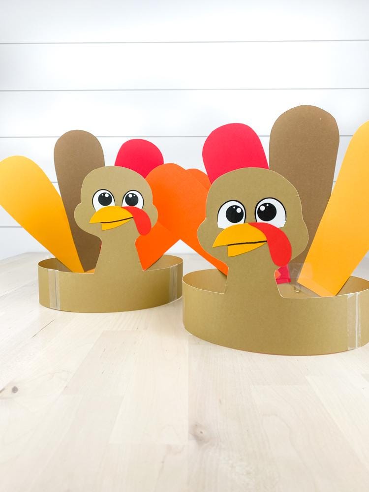 Turkey Craft for Kids | Printable Thanksgiving Headband Crown Template ...