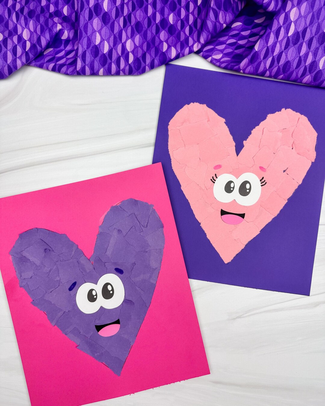 Torn Paper Heart Craft Template for Valentine's Day | Early Learner Art ...