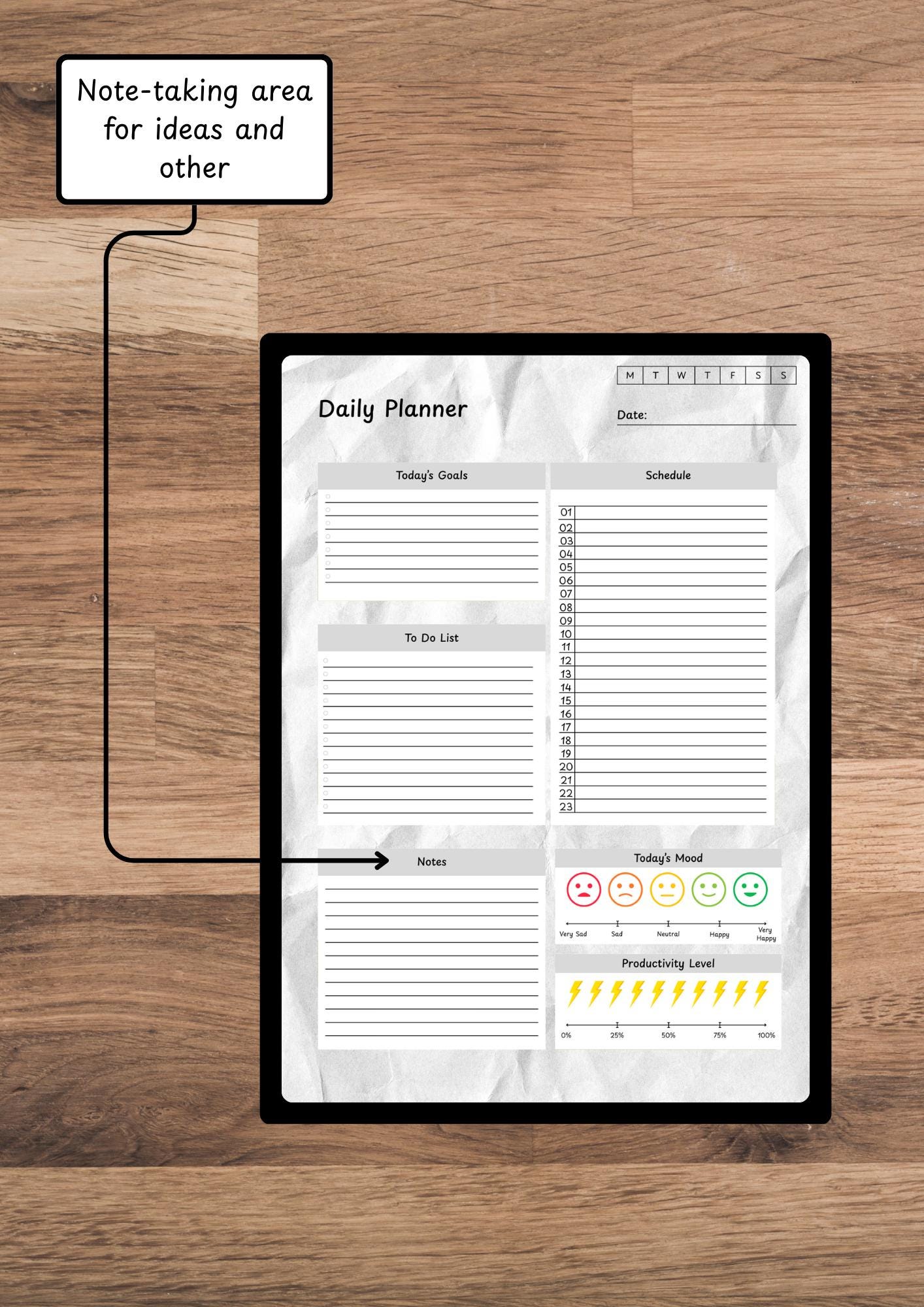 Digital Daily Planner Template - Etsy