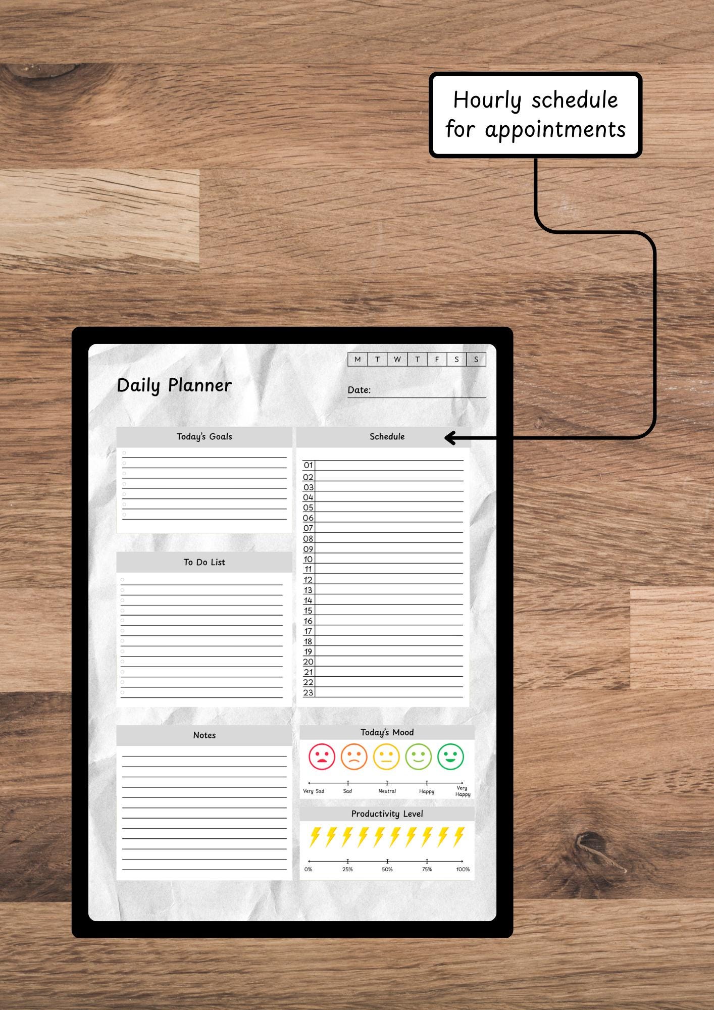 Digital Daily Planner Template - Etsy