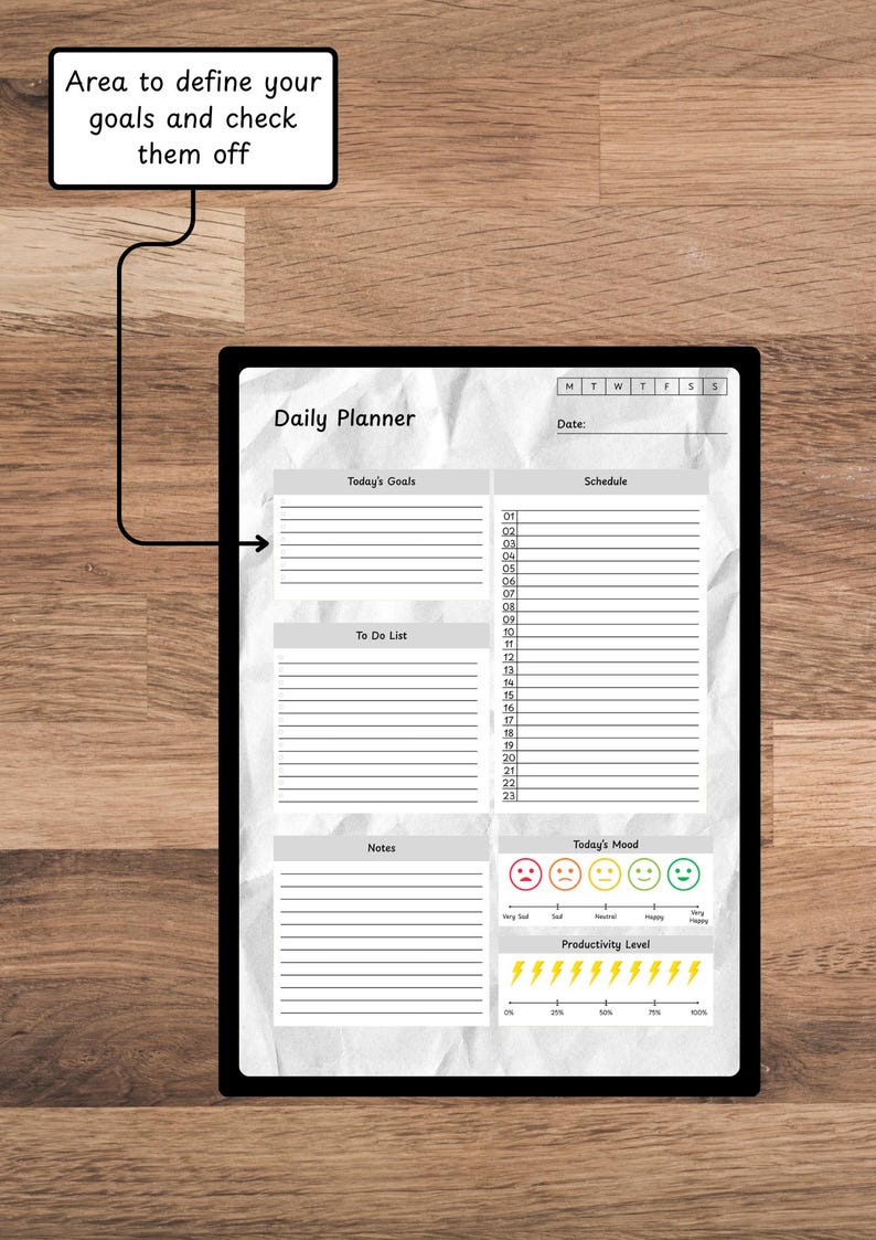 Digital Daily Planner Template - Etsy