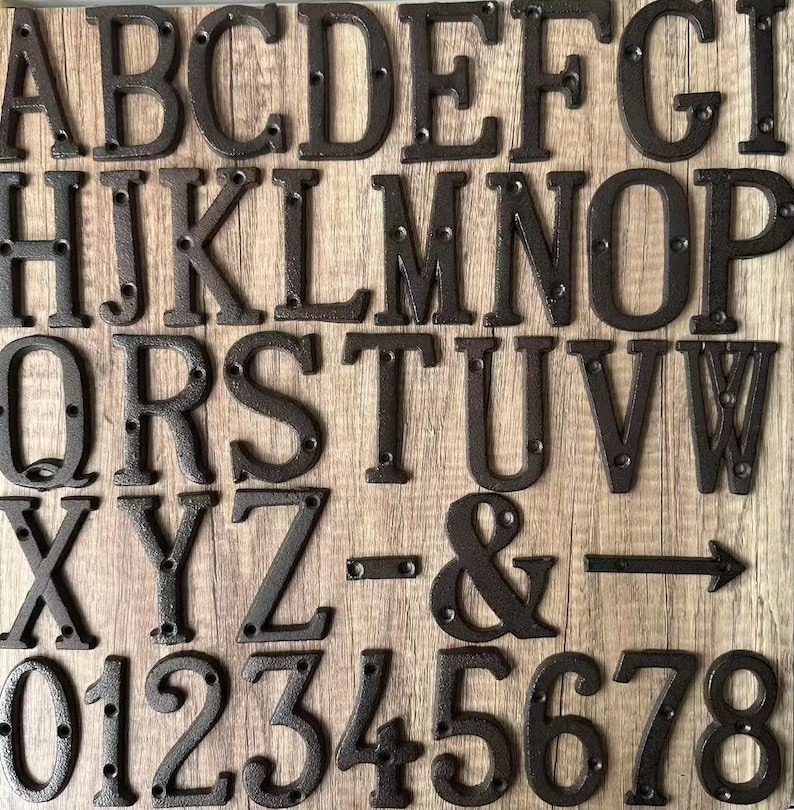 Rustic Cast Iron House Numbers 3" Vintage Decorative Cast Iron Metal ...