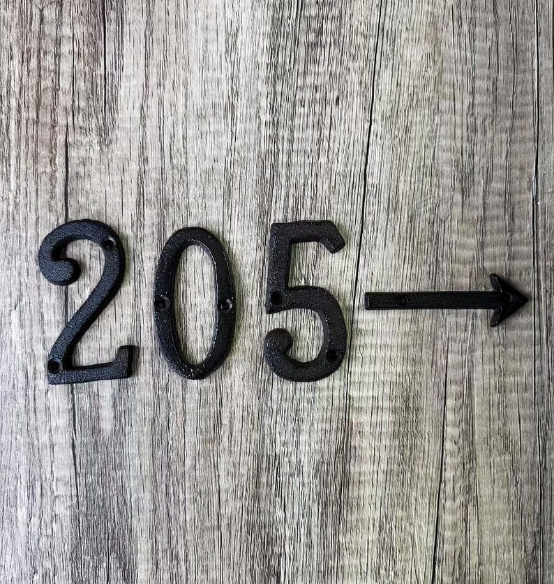 Rustic Cast Iron House Numbers 3" Vintage Decorative Cast Iron Metal ...