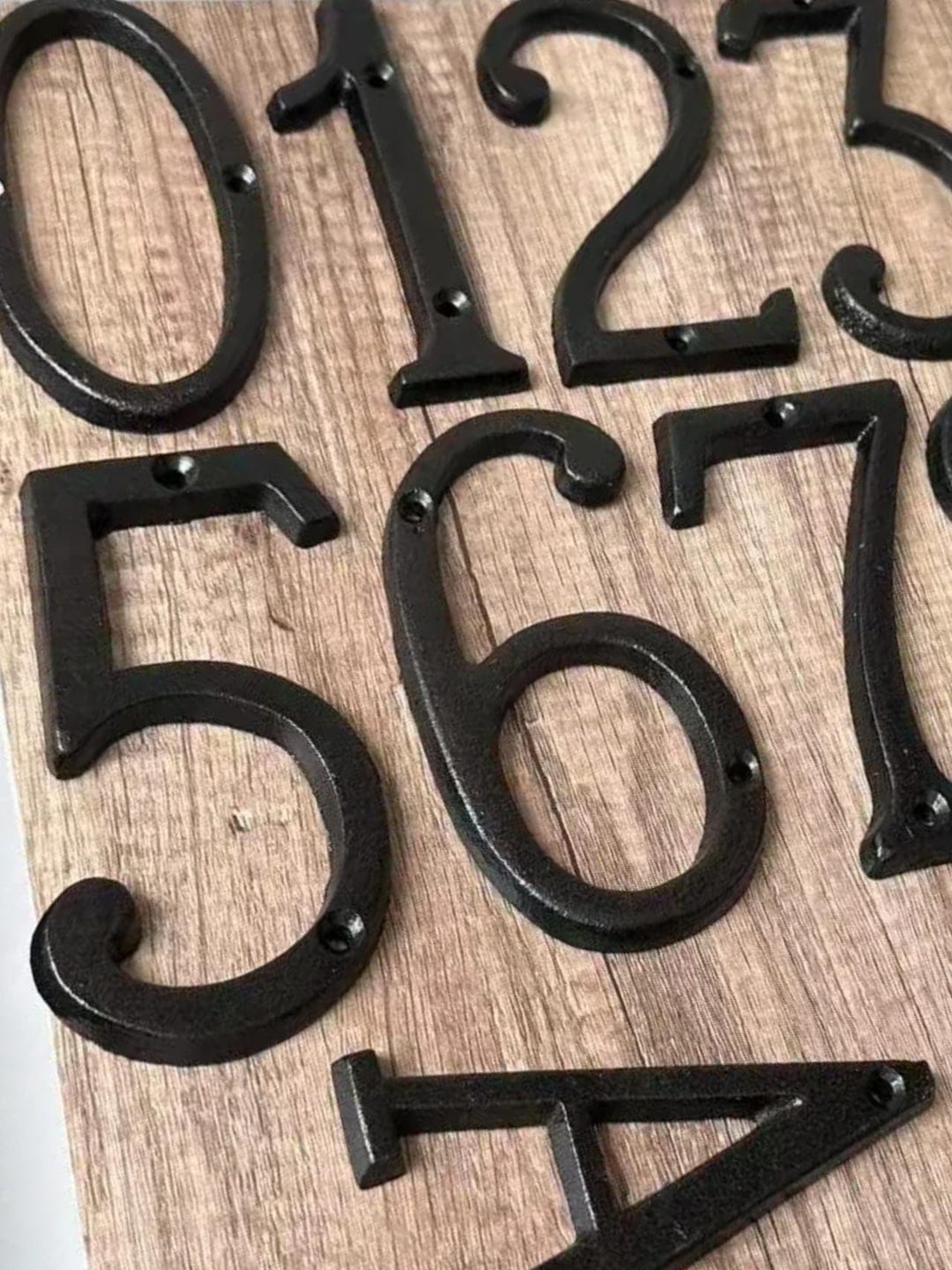 Rustic Solid Cast Iron House Numbers 5.5" Vintage Decorative Cast Iron ...