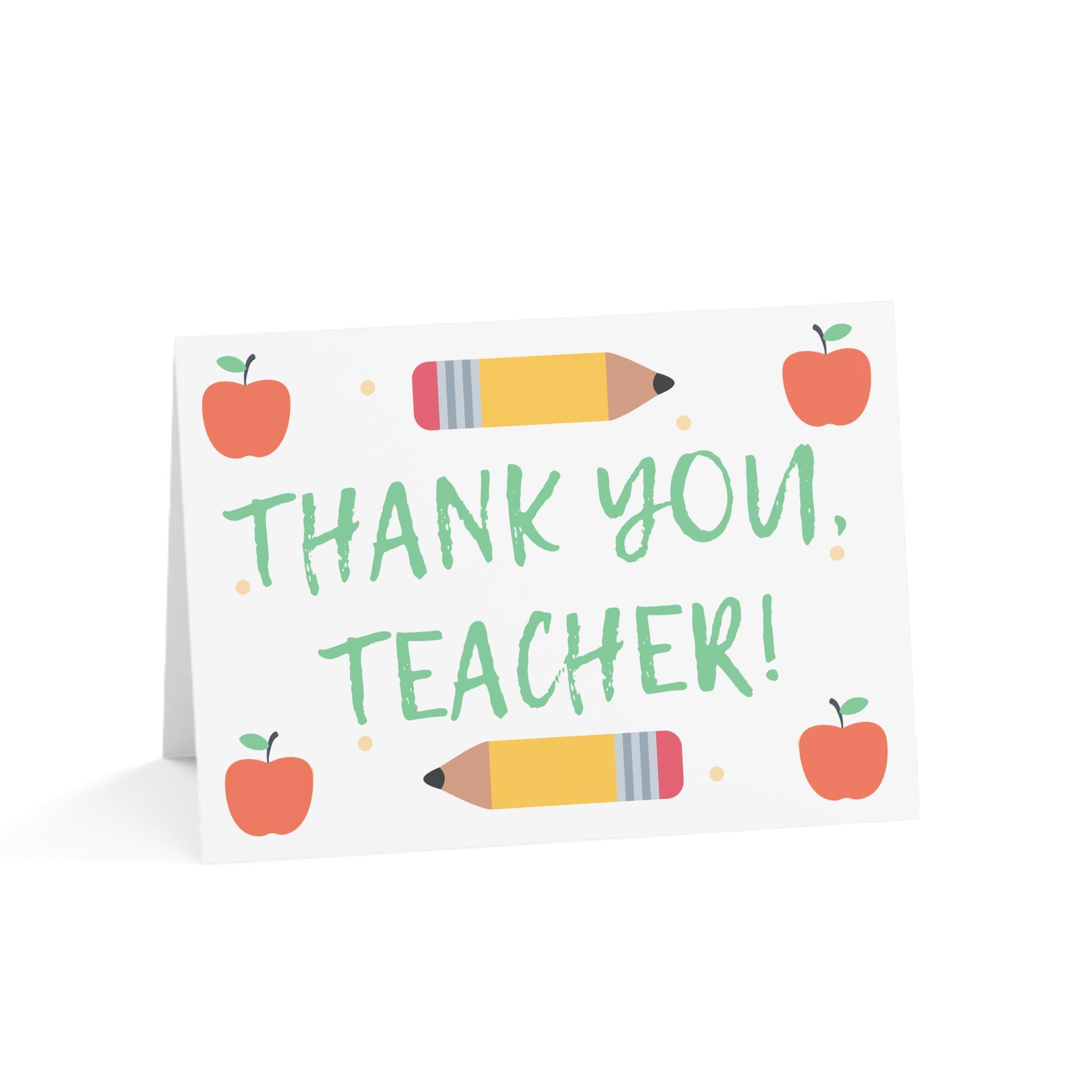 Thank You Teacher Greeting Cards Set, Perfect for Appreciation Gifts ...