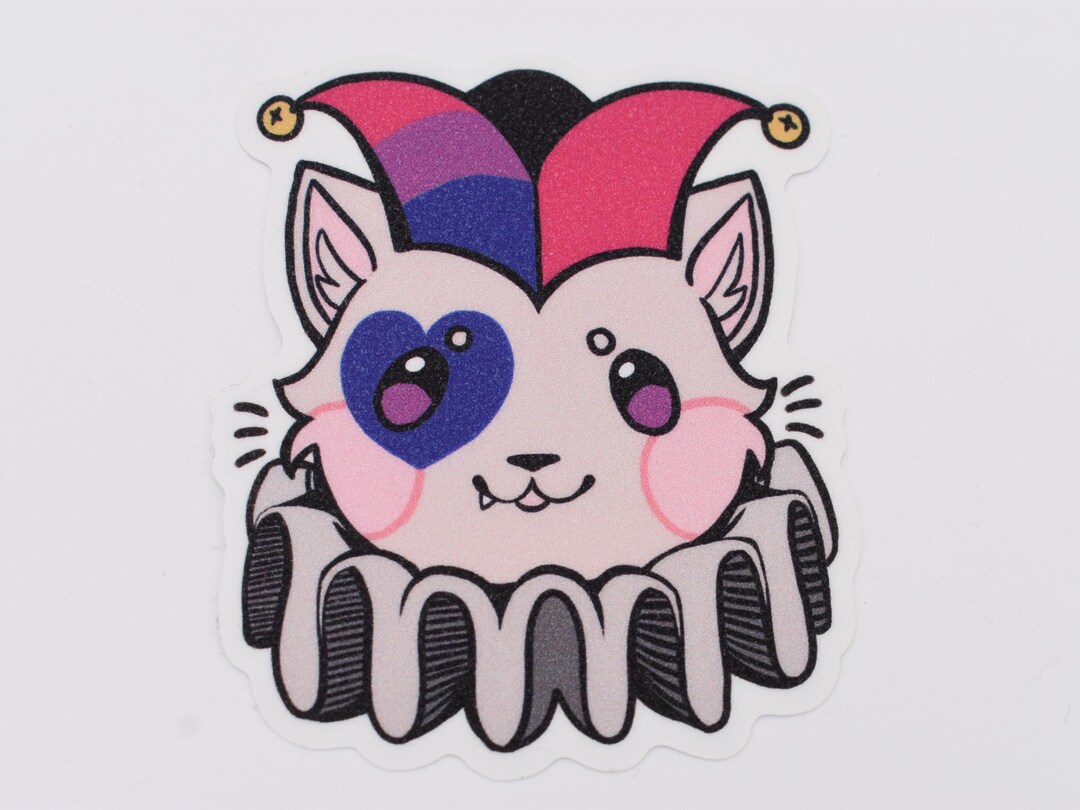 Bisexual LGBTQ+ Pride Flag Clown Cat 3" (7.5 Cm) Vinyl Glitter Sticker ...