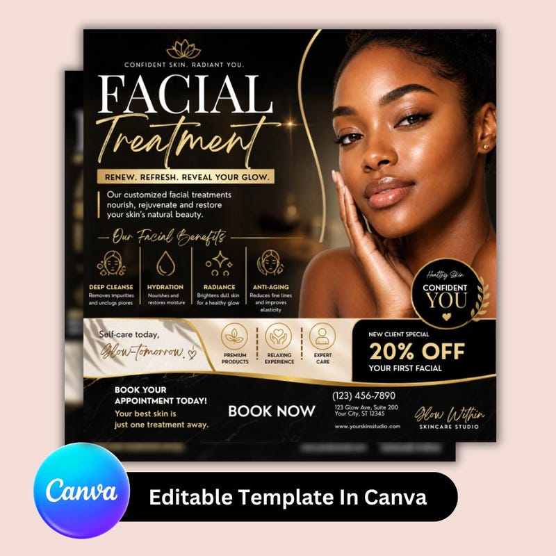Esthetician Flyer Template - Etsy UK