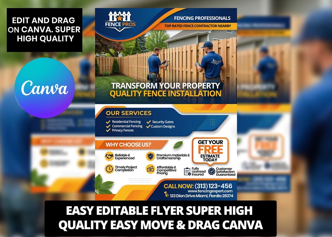 Fence Installation Flyer Template – Fencing Contractor Flyer – Fence ...