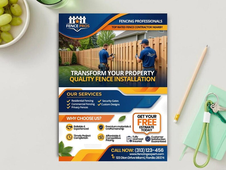 Fence Installation Flyer Template – Fencing Contractor Flyer – Fence ...
