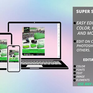 High Quality Dumpster Rental Flyer Template - Printable Editable Canva ...