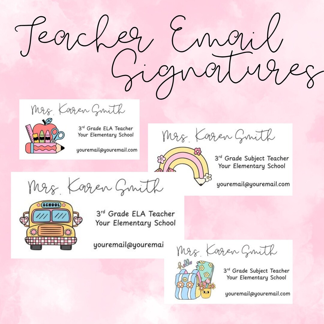 Teacher Email Signatures | Personalized | Educators | Email | Digital ...
