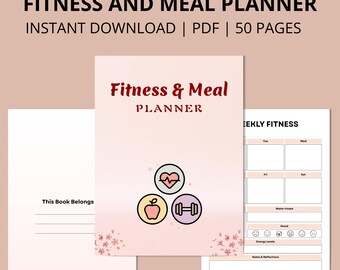 Weekly Fitness and Meal Planner - Etsy
