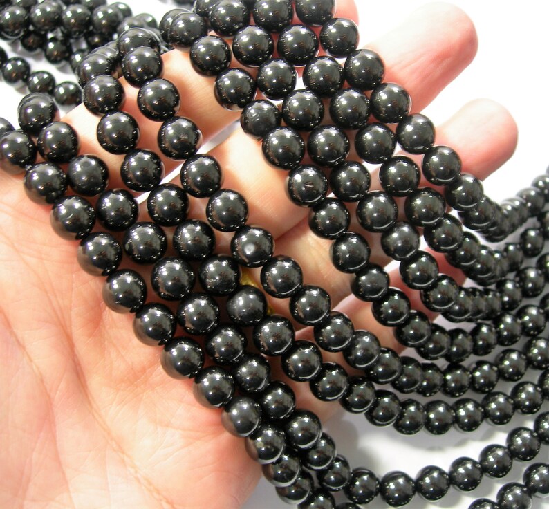 Jet Gemstone 8 Mm 48 Beads Full Strand Jet RFG1350 | Etsy