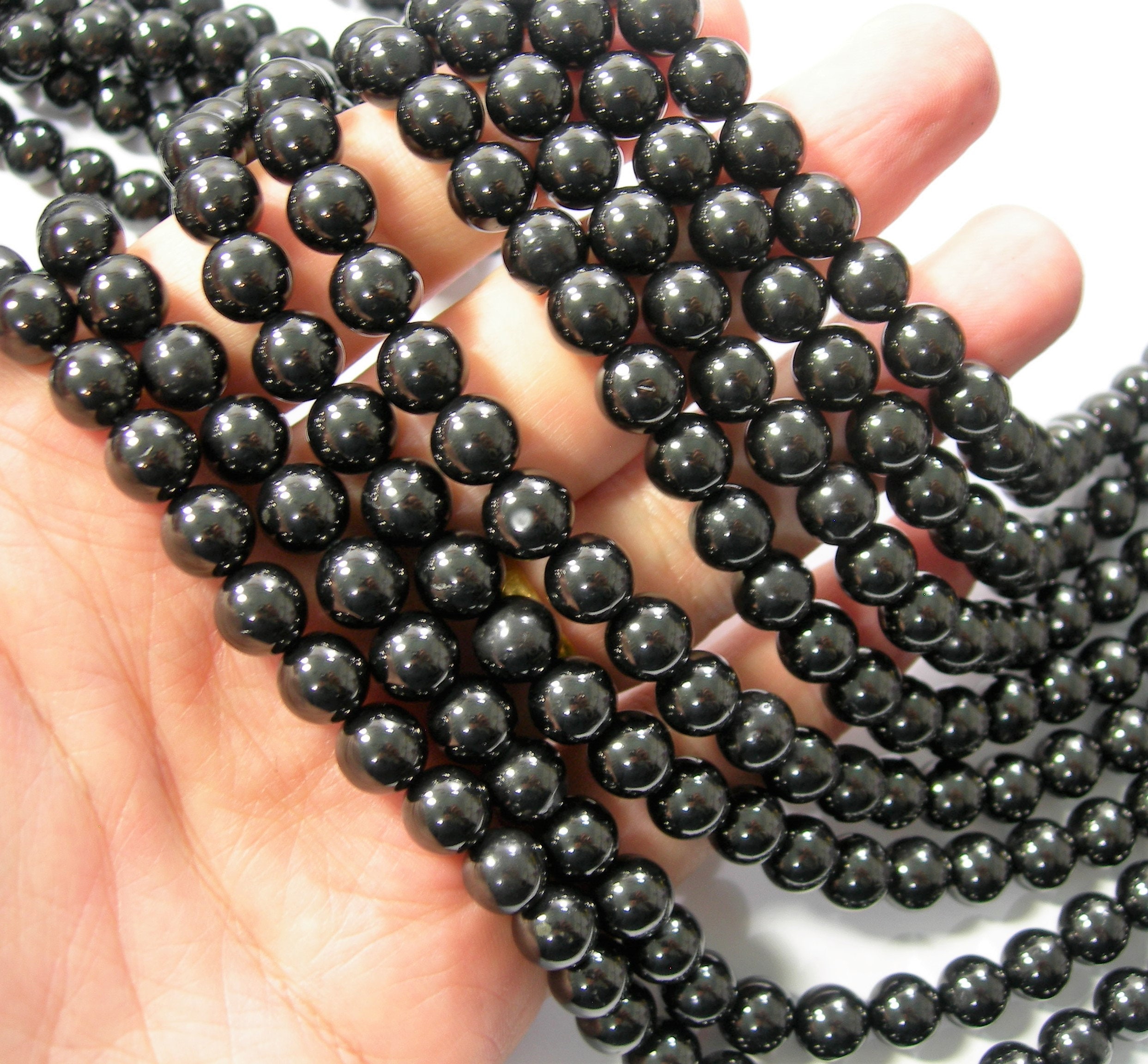 Jet Gemstone 8 Mm 48 Beads Full Strand Jet RFG1350 | Etsy