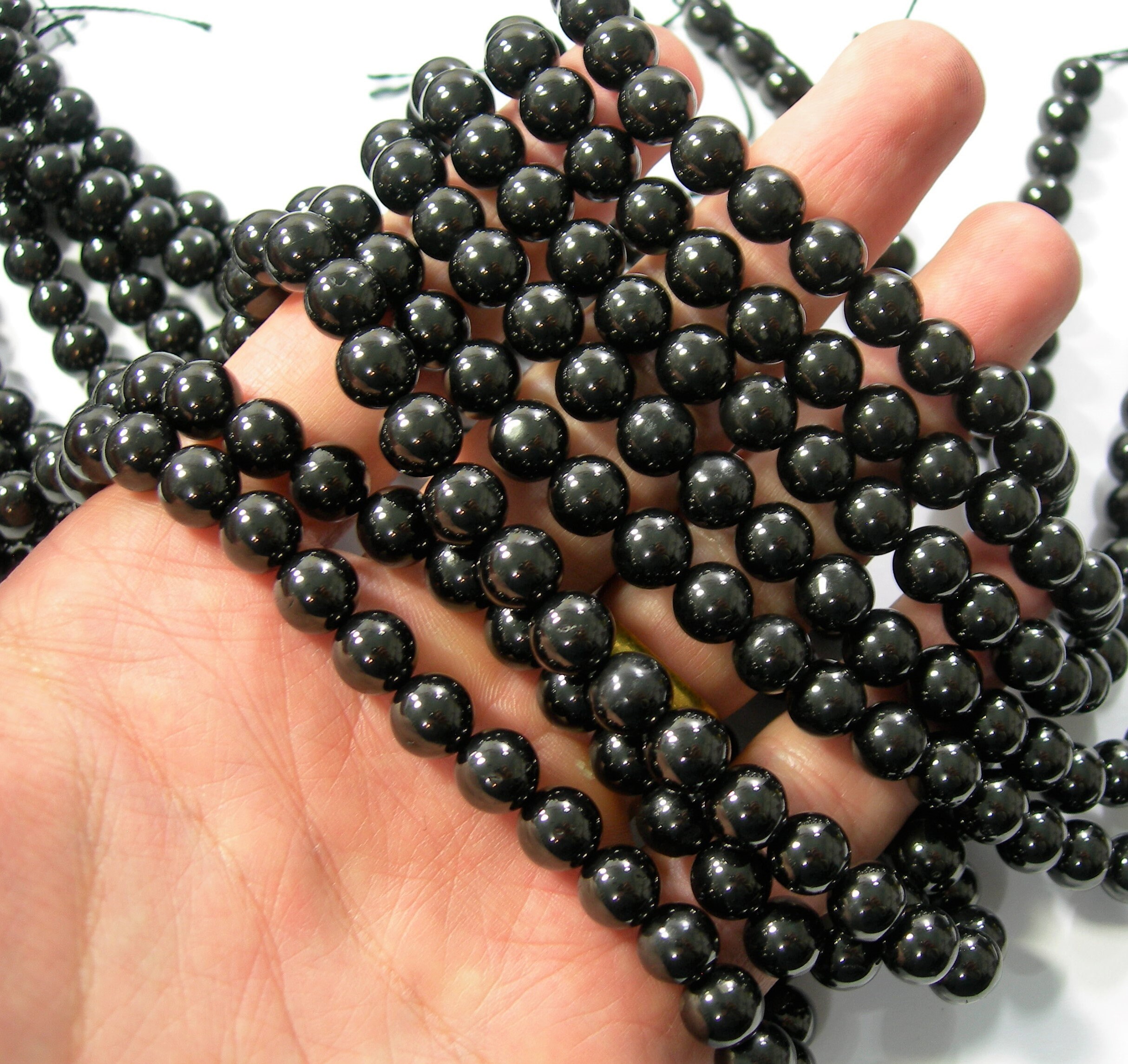 Jet Gemstone 8 Mm 48 Beads Full Strand Jet RFG1350 | Etsy